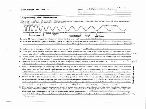 Electromagnetic Spectrum Worksheet Answers Lovely Electromagnetic