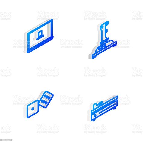 아케이드 머신 노트북 게임 주사위 및 비디오 게임 콘솔 아이콘에 대한 등자극성 라인 조이스틱을 설정합니다 벡터 3차원 형태에 대한 스톡 벡터 아트 및 기타 이미지 Istock