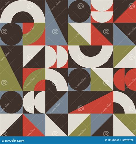Retro Geometric Seamless Pattern Stock Vector Illustration Of Background Print 129594207