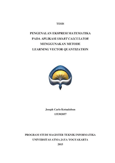 Pdf Pengenalan Ekspresi Matematika Pada Aplikasi Smart Calculator