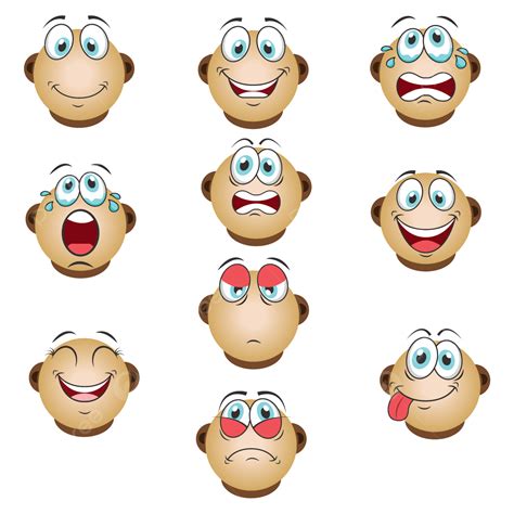 귀여운 만화 얼굴 모음 만화 얼굴 이모티콘 Png 일러스트 및 벡터 에 대한 무료 다운로드 Pngtree