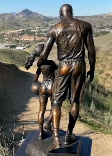 A Kobe Bryant And Gianna Bryant Statue Has Been Placed At Crash Site On The Year Anniversary