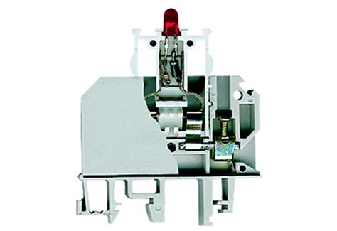Rail mounted screw terminal block with a fuse and diode mm² V AC Simet