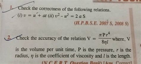 Check The Correctness Of The Following Relations I V U A T Ii V