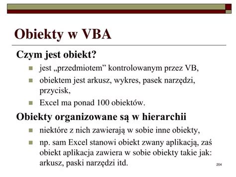 Ppt Obiekty W Vba Powerpoint Presentation Free Download Id 4741158