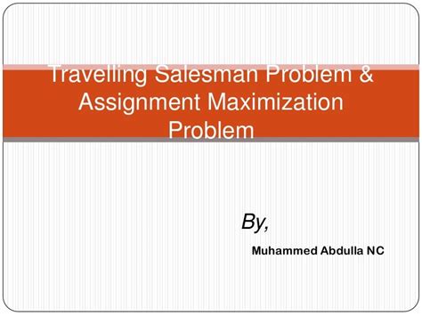 travelling salesman problem operation research