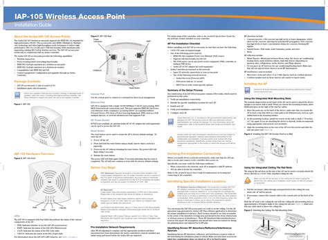 Aruba Networks AP105SDR Aruba AP 105 Wireless Access Point User Manual