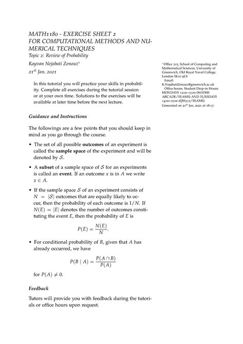 Exercises 2 Math 1180 Exercise Sheet 2 For Computational Methods
