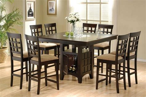 Square Counter Height Table With Lazy Susan And Chairs Style 100438