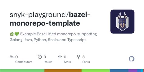 Github Snyk Playgroundbazel Monorepo Template 🌿💚 Example Bazel