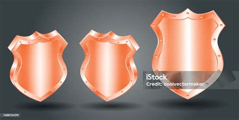 쉴드 유리 1iset 사실적인 유리 쉴드 또는 금속 실버 또는 골드 쉴드 분리 Eps 벡터 강철에 대한 스톡 벡터 아트 및 기타