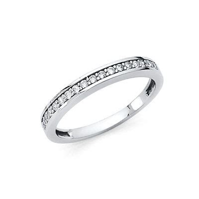 Real 14k White Gold Prong Set Eternity Round Cz Anniversary Wedding
