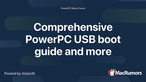 Comprehensive Powerpc Usb Boot Guide And More Macrumors Forums