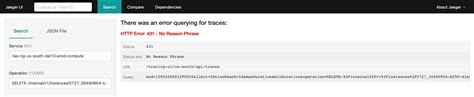 Jaeger UI Jaeger Query Bug Error 431 When Searching For Long