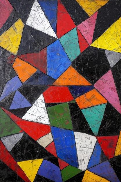 Premium Photo Colorful Abstract Geometric Painting