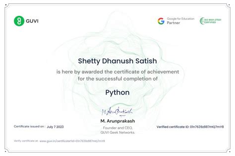 Python Guvi Codingjourney Dhanush S Shetty