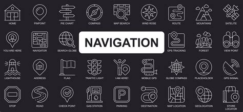 Navigation Concept Simple Line Icons Set Bundle Of Home Pinpoint