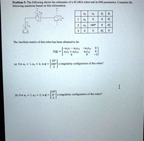 Solved Problem 5 The Following Shows The Schematic Of A Scara Robot And Its Dh Parameters