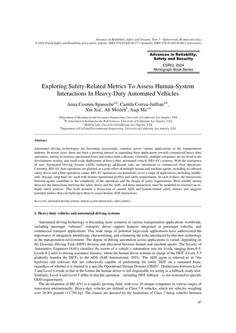 Pdf Exploring Safety Related Metrics To Assess Human System Interactions In Heavy Duty