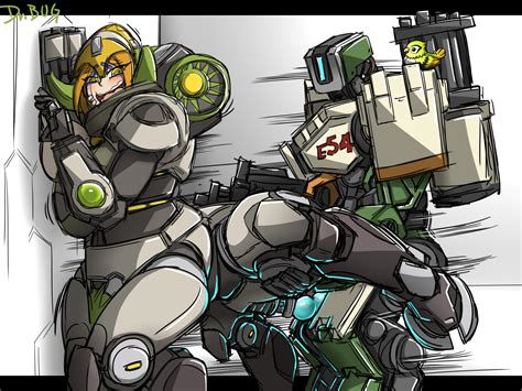 Rule 34 2d Against Wall Avian Bastion Overwatch Big Breasts Bird