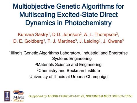 Ppt Multiobjective Genetic Algorithms For Multiscaling Excited State