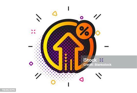 Loan Percent Growth Icon Discount Sign Vector Stock Illustration