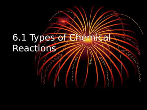 Ppt Types Of Chemical Reactions Types Of Reactions Synthesis Combination