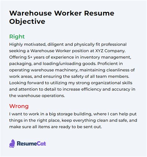 Top 17 Warehouse Worker Resume Objective Examples