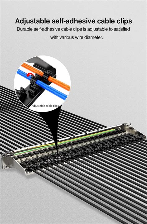 Ampcom 24 Port Patch Panel Cat7 Rj45 Coupler Shielded Thru Coupler Patch Panel With Backplane