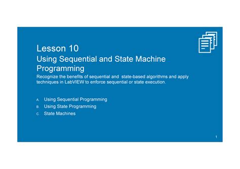 Lesson 10 Using Sequential And State Based Designs Recognize The