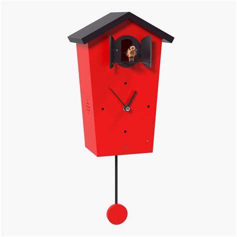 Cuckoo Clock Red 3d Model Ad Clockcuckoomodelred Vector Patterns