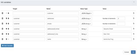 Initialize Variables Task Flowable Enterprise Documentation