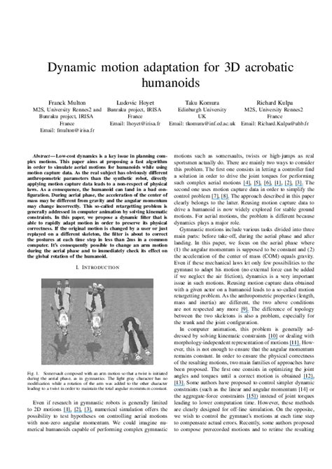 Pdf Dynamic Motion Adaptation For 3d Acrobatic Humanoids
