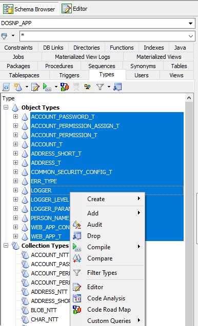 schema browser problem with popup context menu when you are selecting