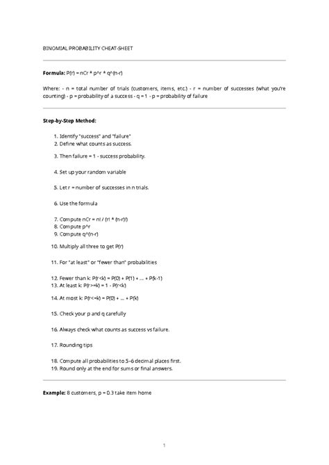 Binomial Probability Formula And Method Overview Stat 101 Studocu