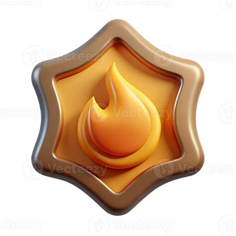 Dramatic Impressive Flame Shaped Badge With Sharp Edges Scalable