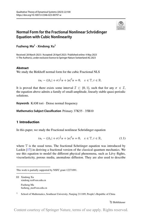 Normal Form For The Fractional Nonlinear Schrödinger Equation With Cubic Nonlinearity