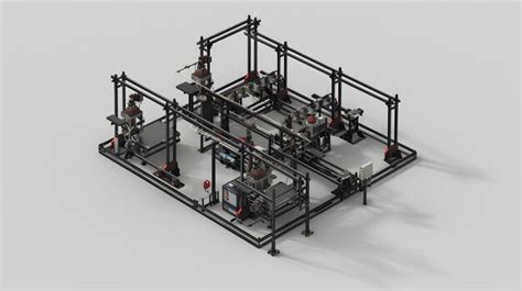 Automated Manufacturing Line With Robots And Conveyors Premium Ai Generated Image