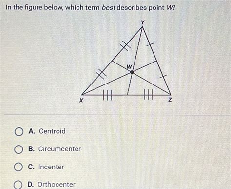solved in the figure below which term best describes point w a