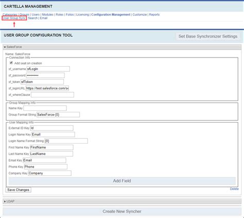 user group sync configuration tool