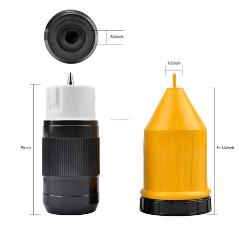 RV Cord Connector Locking Plug W Cover Ring Power Socket 30Amp 125V For Caravan Trailer Power