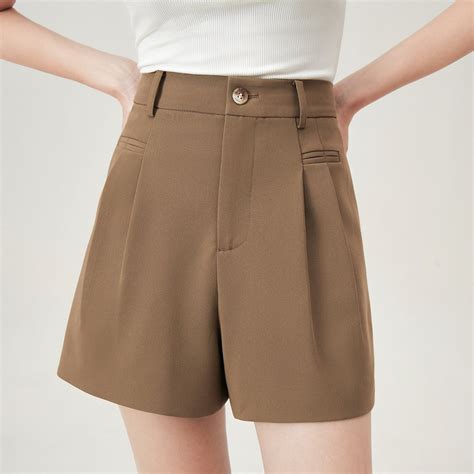 Pantalones Cortos Con Botones Delanteros Simples Y Sólidos Elegantes