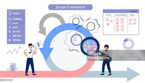 스크럼 프레임워크 소프트웨어 개발 방법론 프로세스 다이어그램 스크럼에 대한 스톡 벡터 아트 및 기타 이미지 스크럼 간반 기대기 Istock