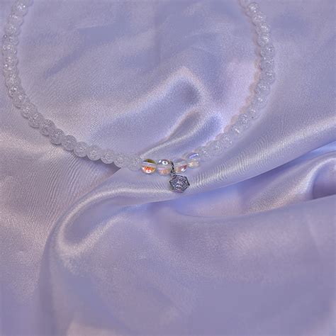 유리 홀로그램 원석 초커 월광석 큐빅 키치 목걸이