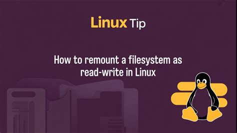 How To Remount A Filesystem As Read Write In Linuxubuntu Youtube