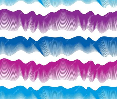 Premium Vector Waves Seamless Pattern Vector Water Runny Curve Lines Abstract Repeat Endless
