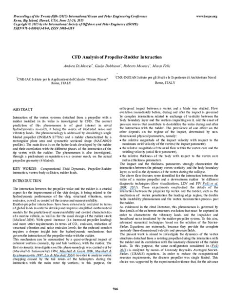 pdf cfd analysis of propeller rudder interaction