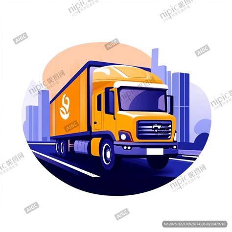 Ai创作图卡车插画 卡车logo设计 货车原创设计 物流原创设计 卡通运输logo 物流插画 货运卡车logo 卡车货运logo 卡车标志设计 货运logo设计 运输logo设计 素材大货车