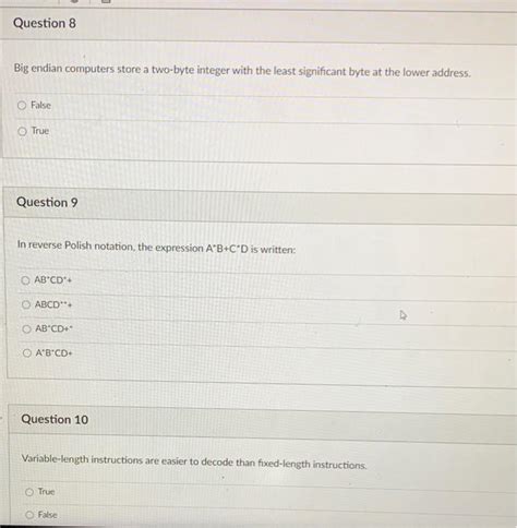 Solved Question 8 Big Endian Computers Store A Two Byte