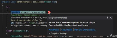 Calling Cleanfilterandsort Causes Stackoverflow Exception · Issue 74 · Davidegironi